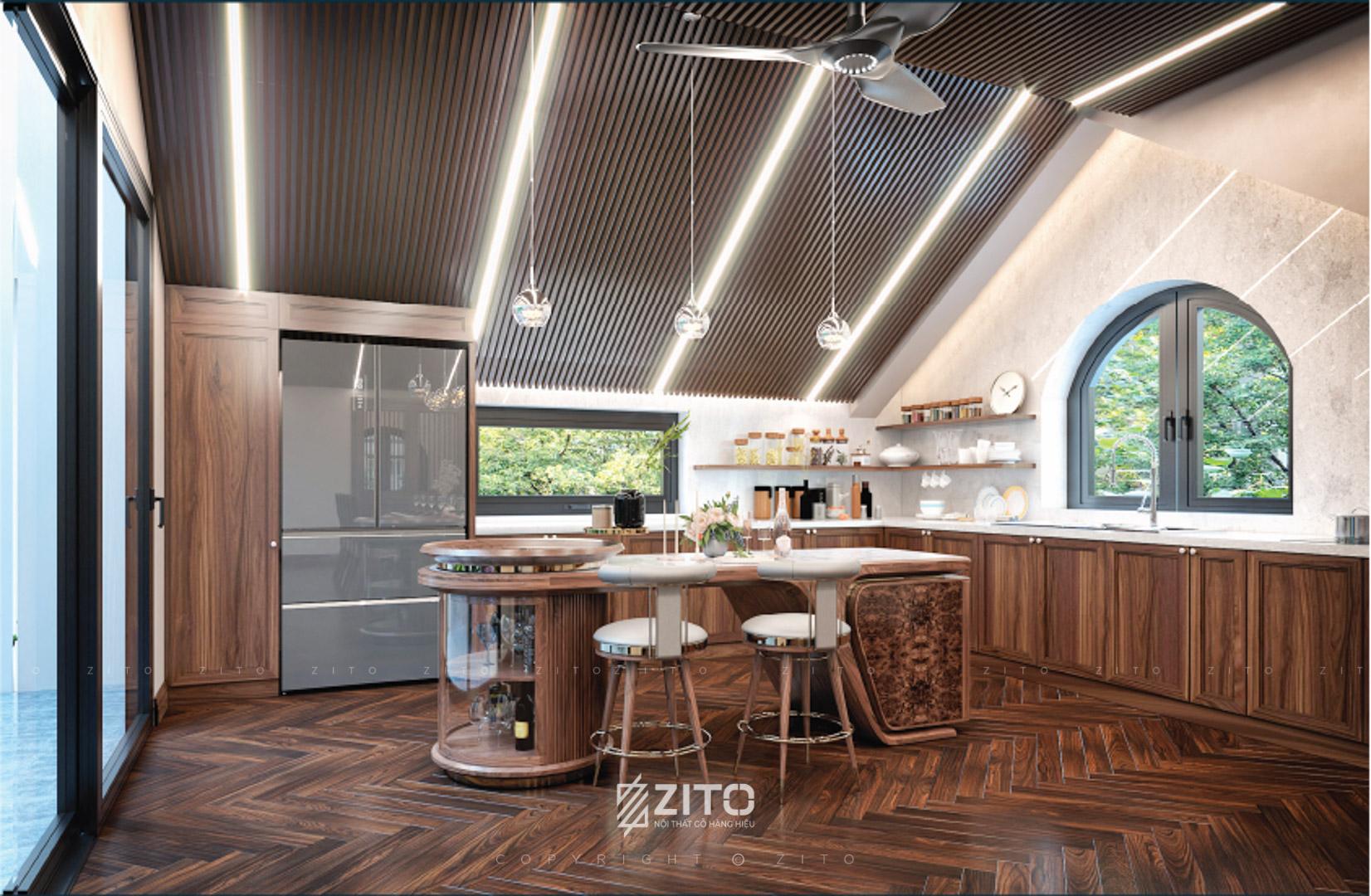 Bàn Đảo Gỗ Óc Chó ZBD 03