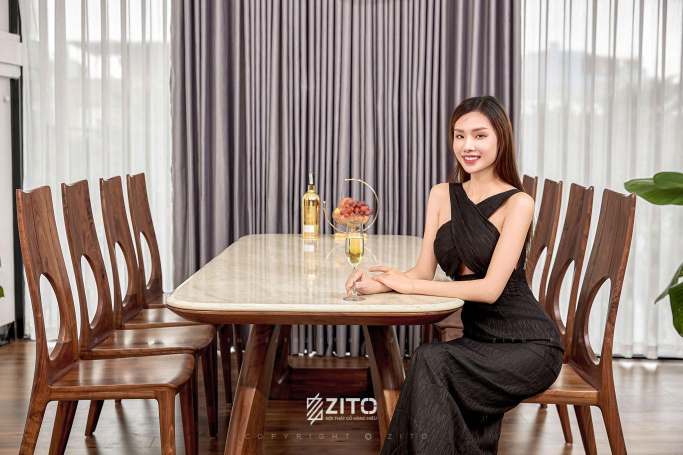 Bộ Bàn Ghế Ăn Gỗ Óc Chó ZBA 611 Plus & ZGA 618