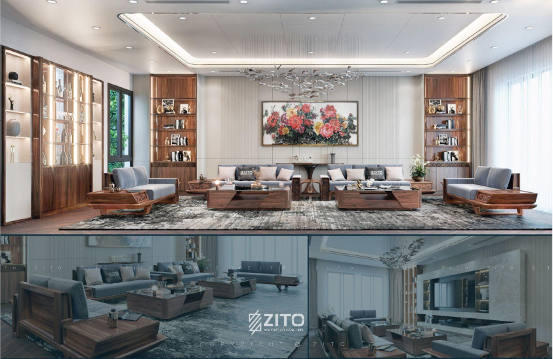 Sofa gỗ óc chó ZG 186 cỡ đại - Định nghĩa mới cho không gian sống đẳng cấp